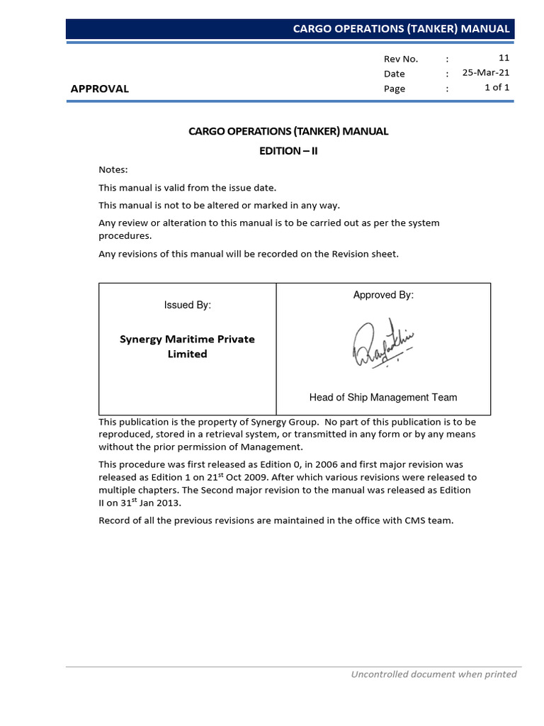 Tanker Cargo Operations Guide | PDF | Oil Tanker | Ships