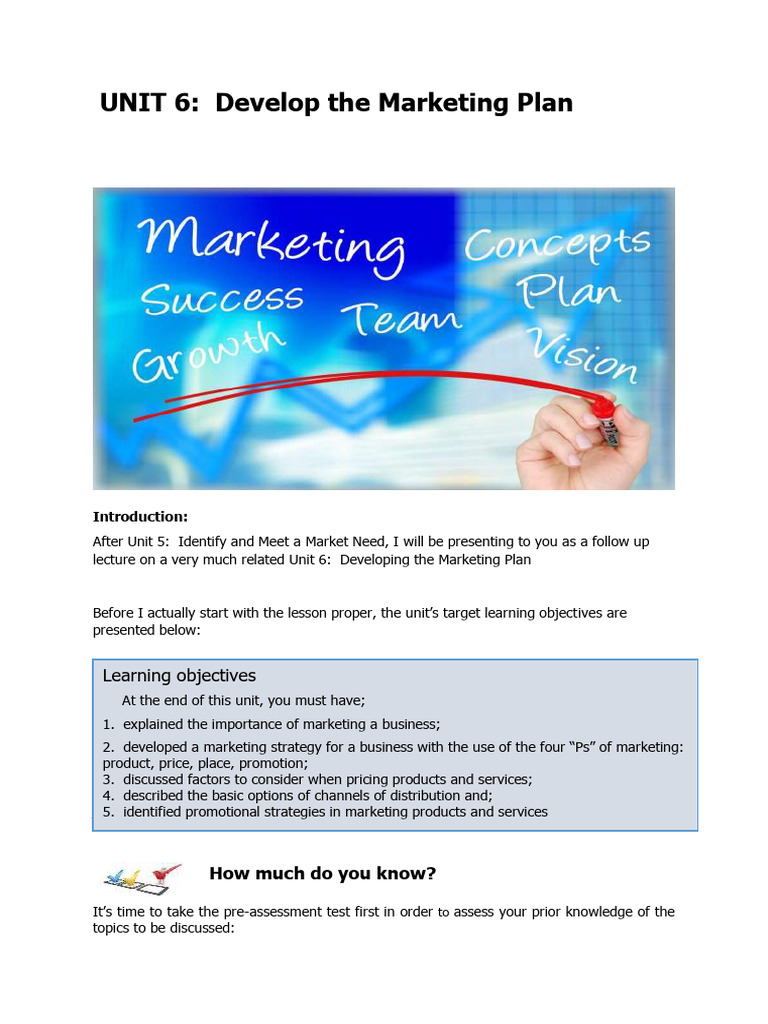 Developing an Effective Marketing Plan | PDF | Pricing | Marketing