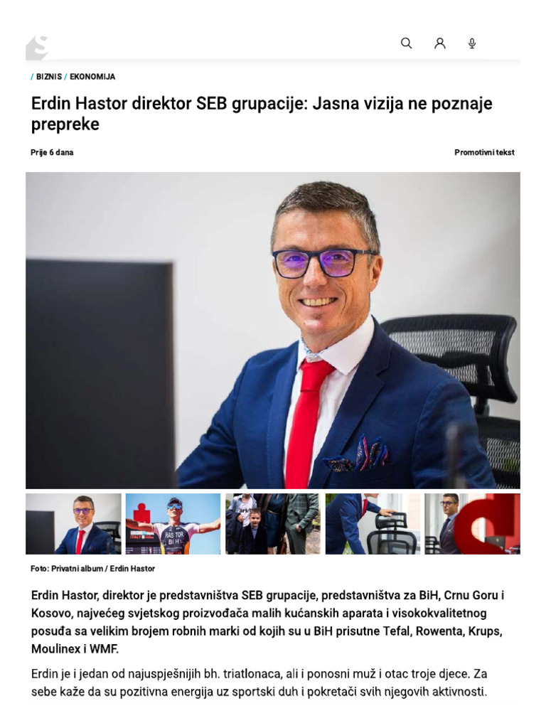 Erdin Hastor Direktor SEB Grupacije - Ja... Ne Poznaje Prepreke ...