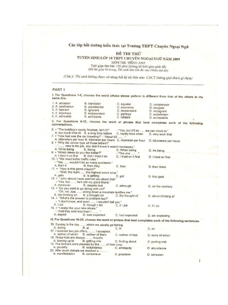 đề cnn 2009 | PDF đề cnn 2009 | PDF