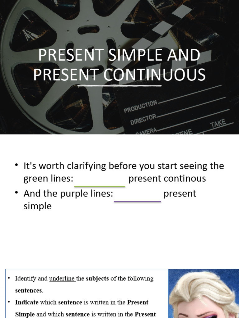 Powerpointspresent Simple and Continous | PDF