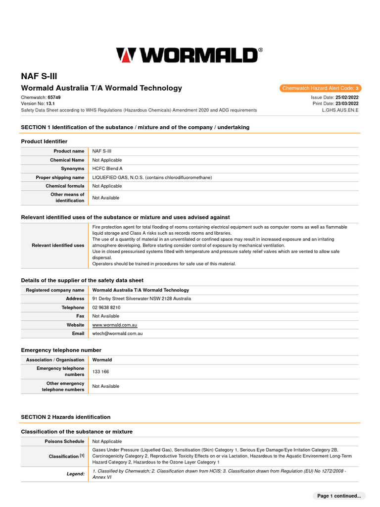 Wormald-SDS NAFS-III 2022 | PDF | Firefighter | Carbon Dioxide