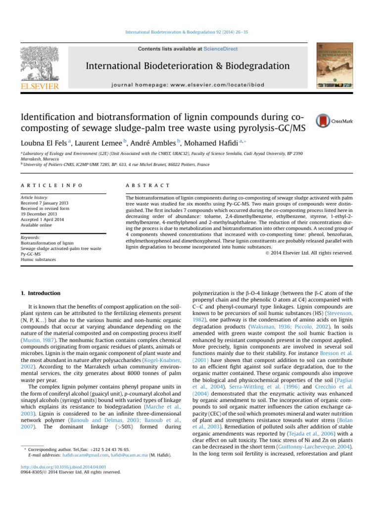 elfels2014 | PDF | Soil | Biodegradation