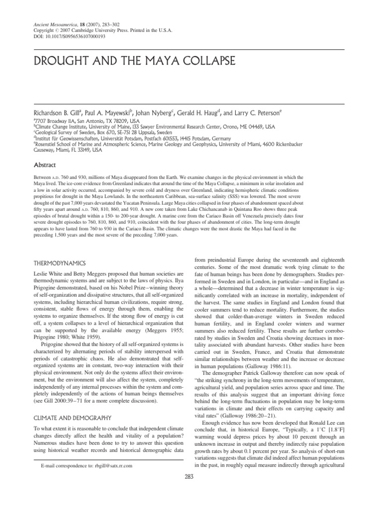 Drought and The Maya Collapse | PDF | Troposphere | Atmospheric Circulation