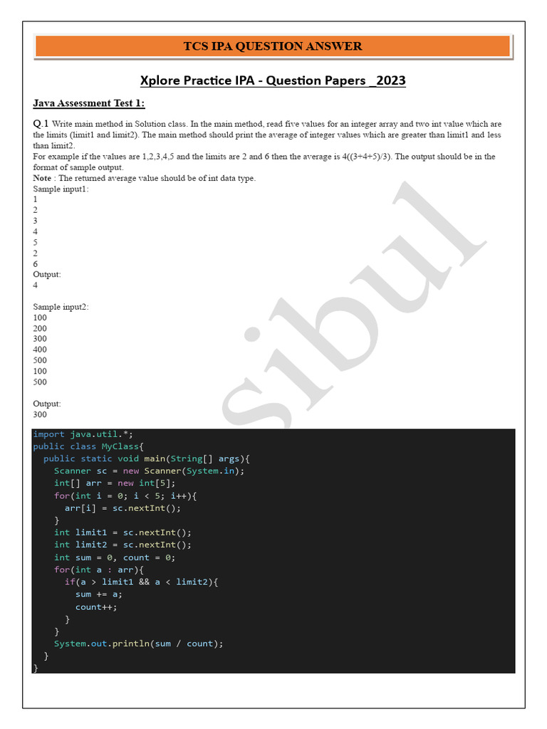 IPA - Practice Question and Ans | PDF | Method (Computer Programming ... IPA - Practice Question and Ans | PDF | Method (Computer Programming ...