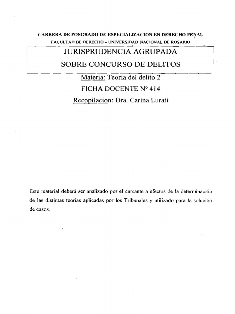 Jurisprudencia Agrupada Sobre Concurso de Delitos | PDF | Robo | Derecho penal