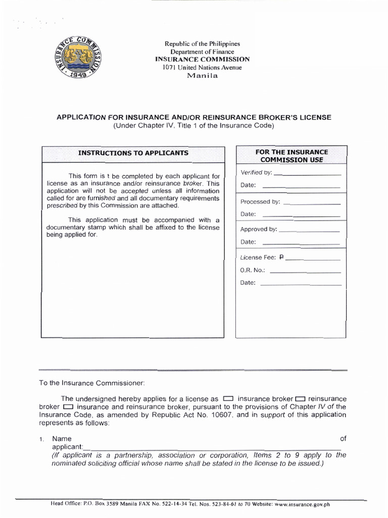Application BrokersLic2018 | PDF | Affidavit | Insurance