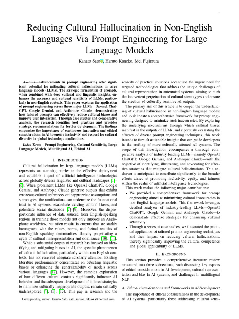Reducing Cultural Hallucination in Non-English Languages Via Prompt Engineering For Large ...