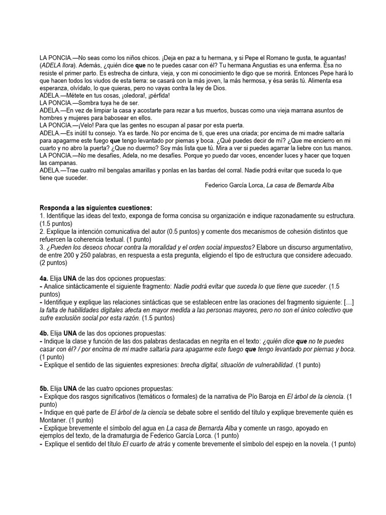 La Casa de Bernarda Alba | PDF