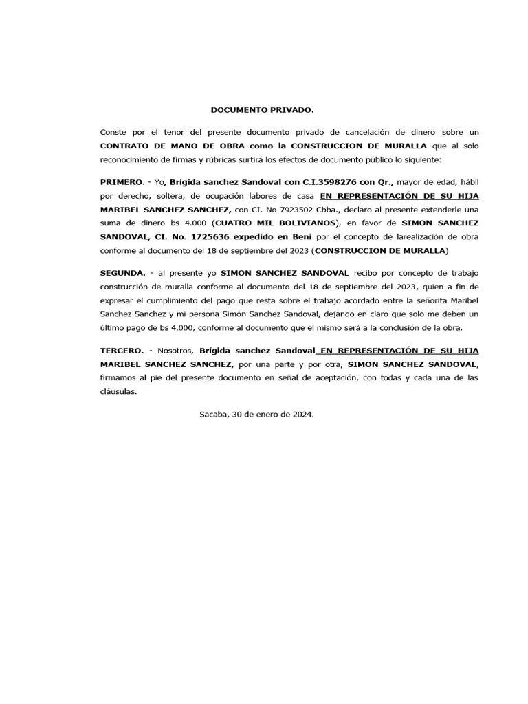 Documento Privado | PDF