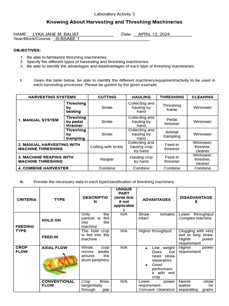 Laboratory Activity 3 | Download Free PDF | Machines | Harvest