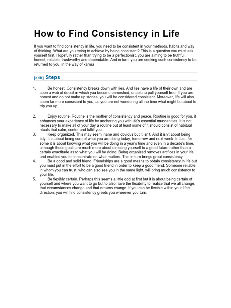 How To Find Consistency in Life | PDF | Self-Improvement