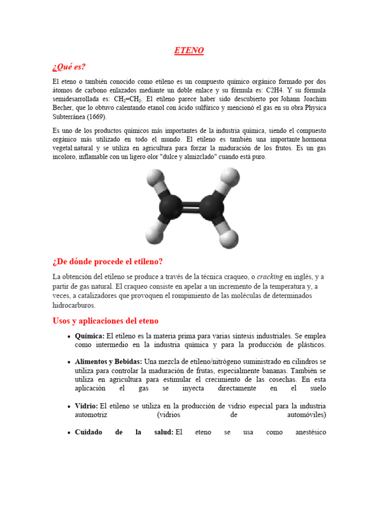 ETENO | PDF | Etileno | Sustancias químicas