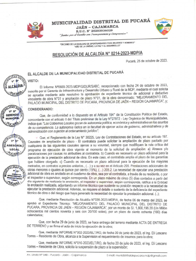 Aprobacion de Et de Adicional y Deductivo Vinculante de Obra | PDF