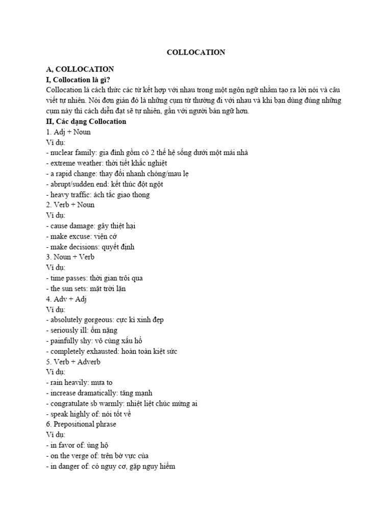 COLLOCATION | PDF | Breads