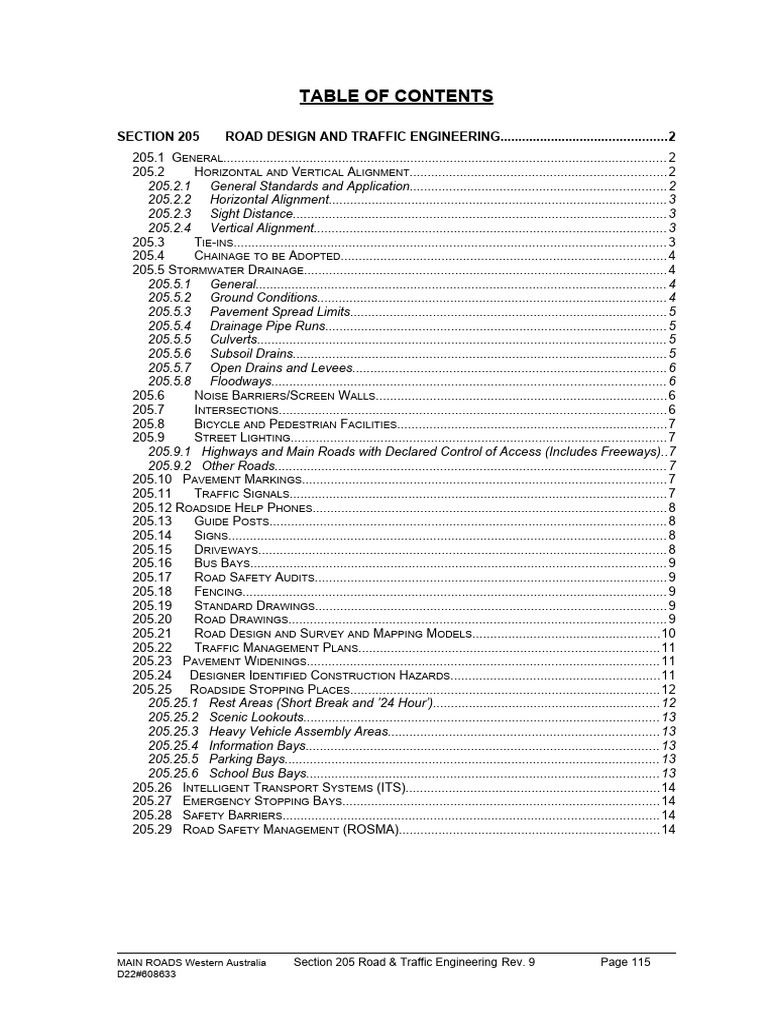 section-205-road-design-traffic-engineering | PDF | Road | Storm Drain