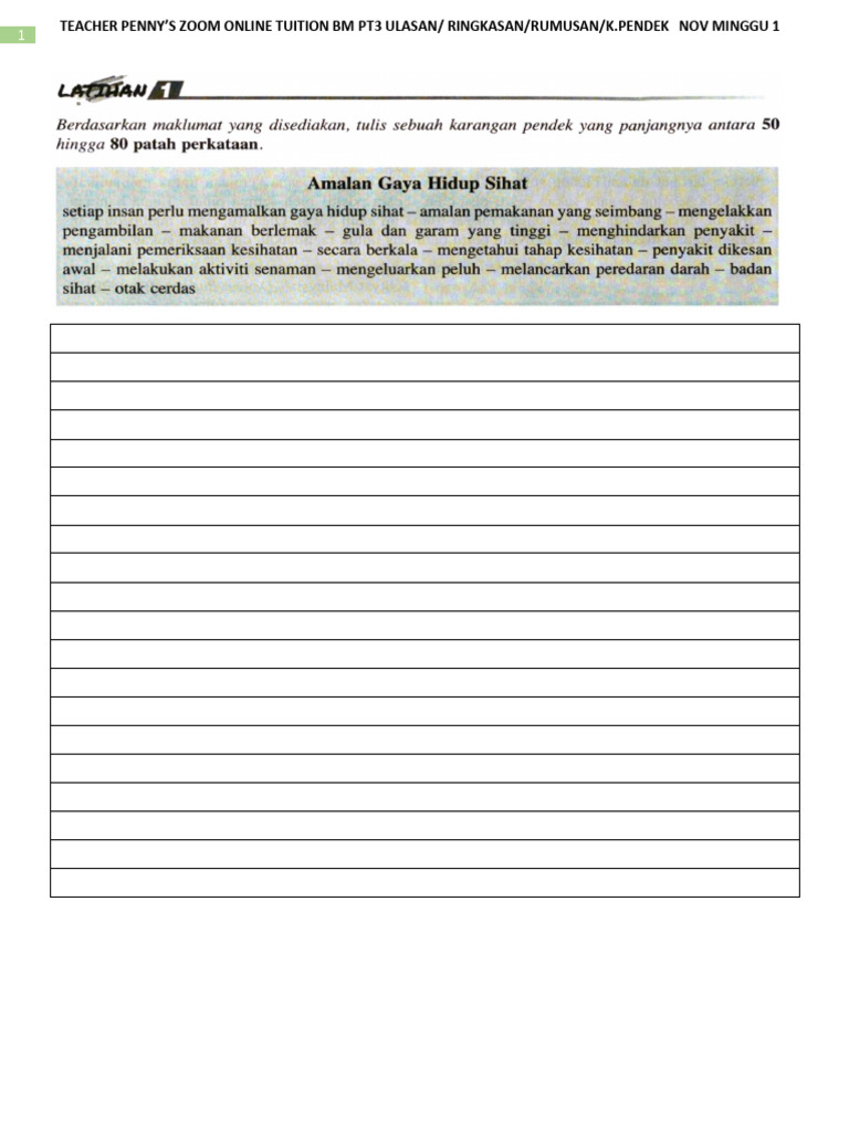 BM PT3 Zoom Tuition Nov Week 1 | PDF | Sports & Recreation | Language ...