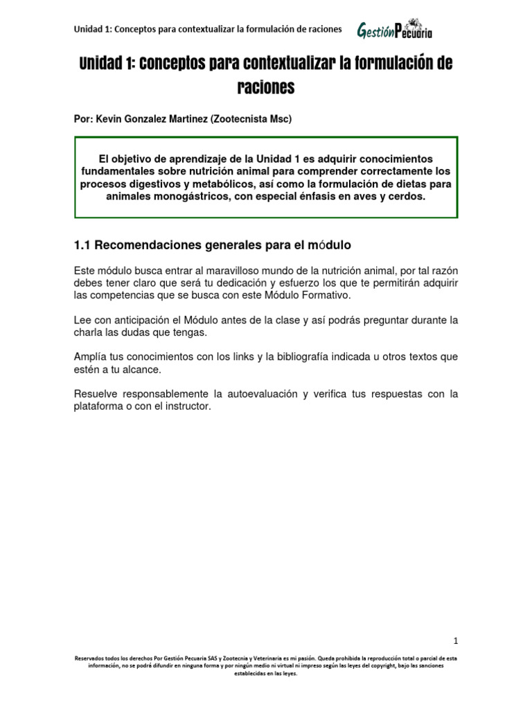 Unidad 1. Modulo de Lectura Coceptos Basicos | PDF | Nutrición | Dieta y nutrición