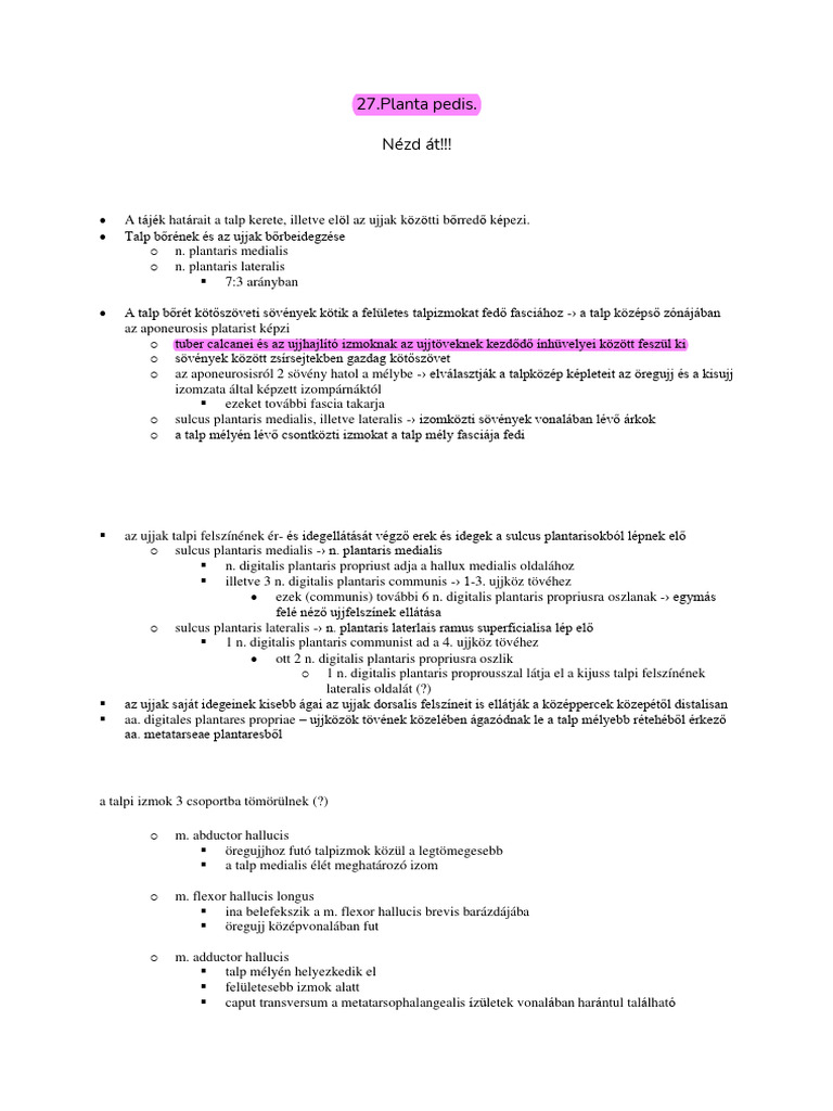 27.planta Pedis. | PDF