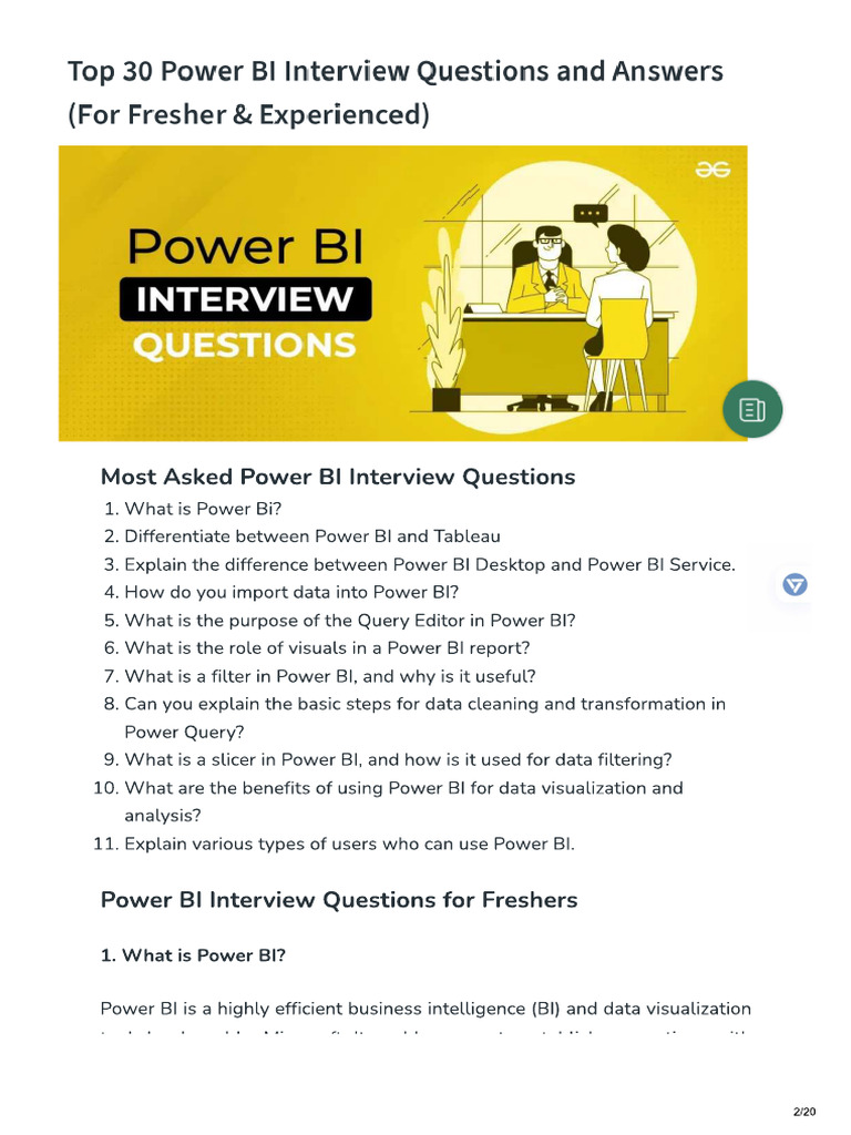 Questions for an interview | PDF