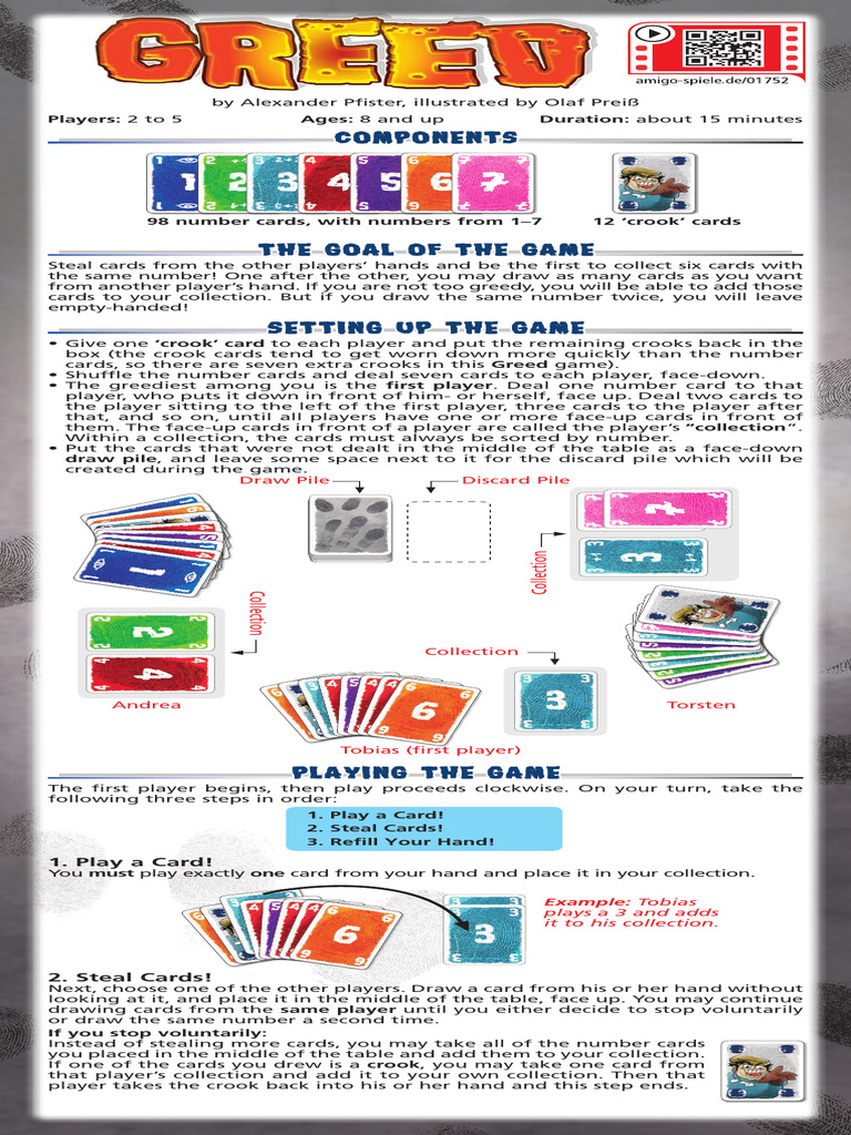 Greed Game Rules and Setup Guide | PDF | Games Of Chance | Ephemera