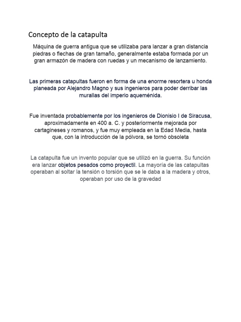 Concepto de La Catapulta | PDF