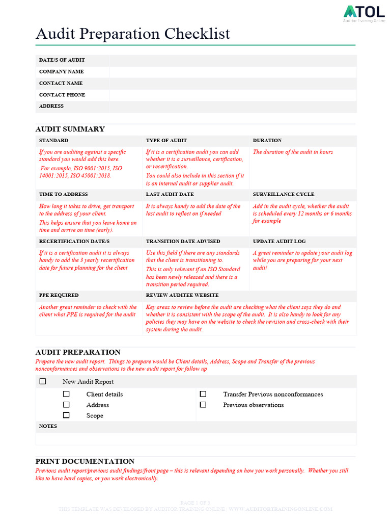 Audit Preparation Checklist Guidance | PDF | Audit | Auditor's Report