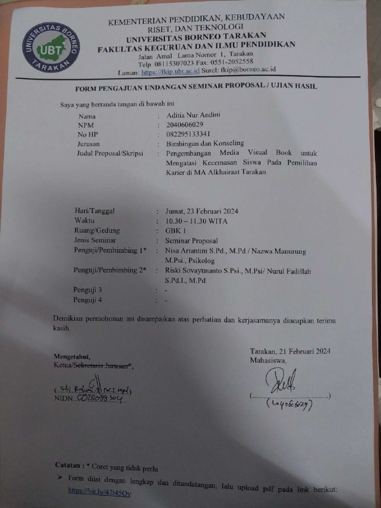 Form Pengajuan Sempro | PDF