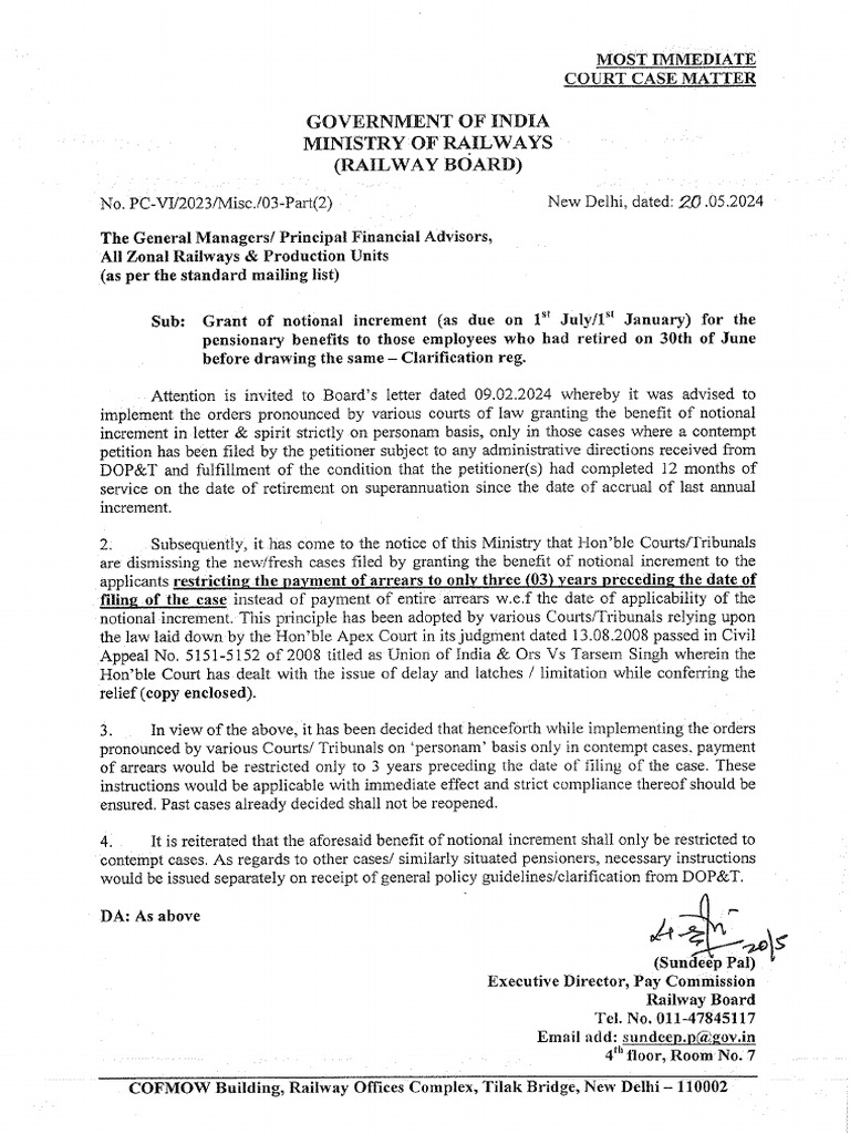 Notional Increment | PDF | Appeal | Laches (Equity)