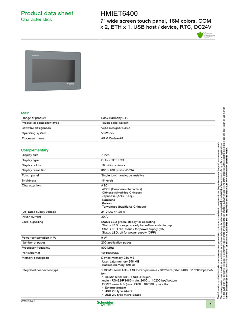 Hmiet6400 Datasheet Id En-Gb | PDF | Touchscreen | Usb