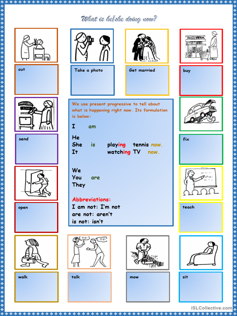 Present Continous Tense Writing &speaking | PDF