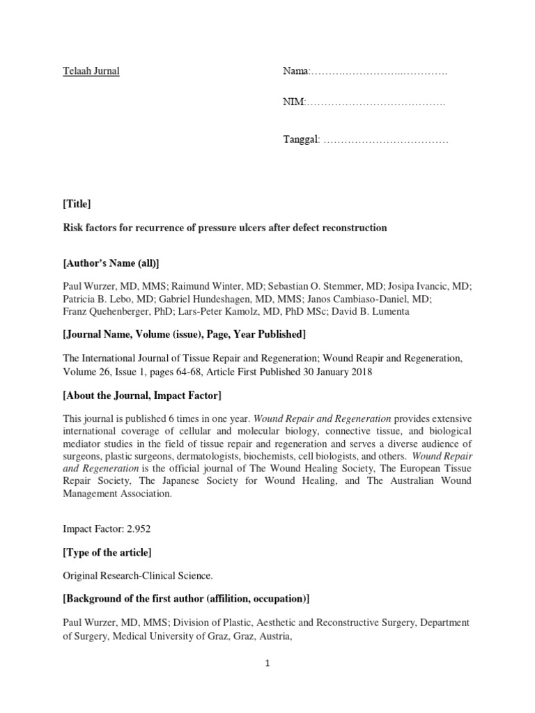 Contoh Telaah Jurnal 19 Feb 2024 | PDF | Surgery | Patient