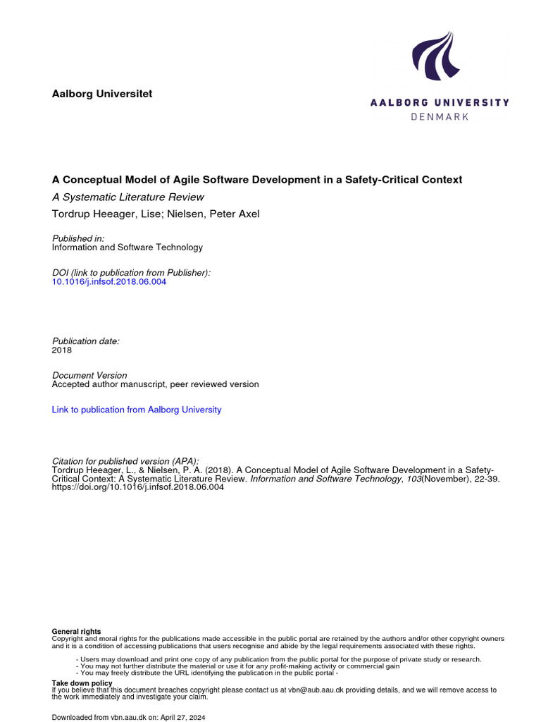 Pre Print A Conceptual Model of Agile Software Development in A Safety | Download Free PDF ...