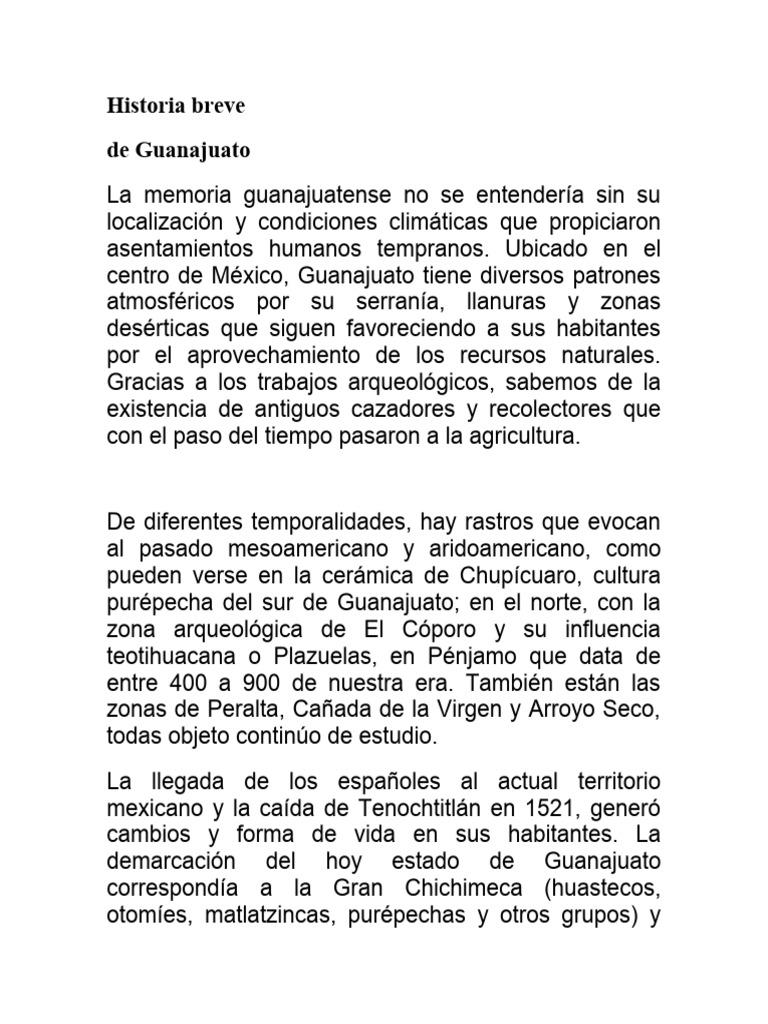 Historia Brev1 de Guanajuato | PDF | America latina | México