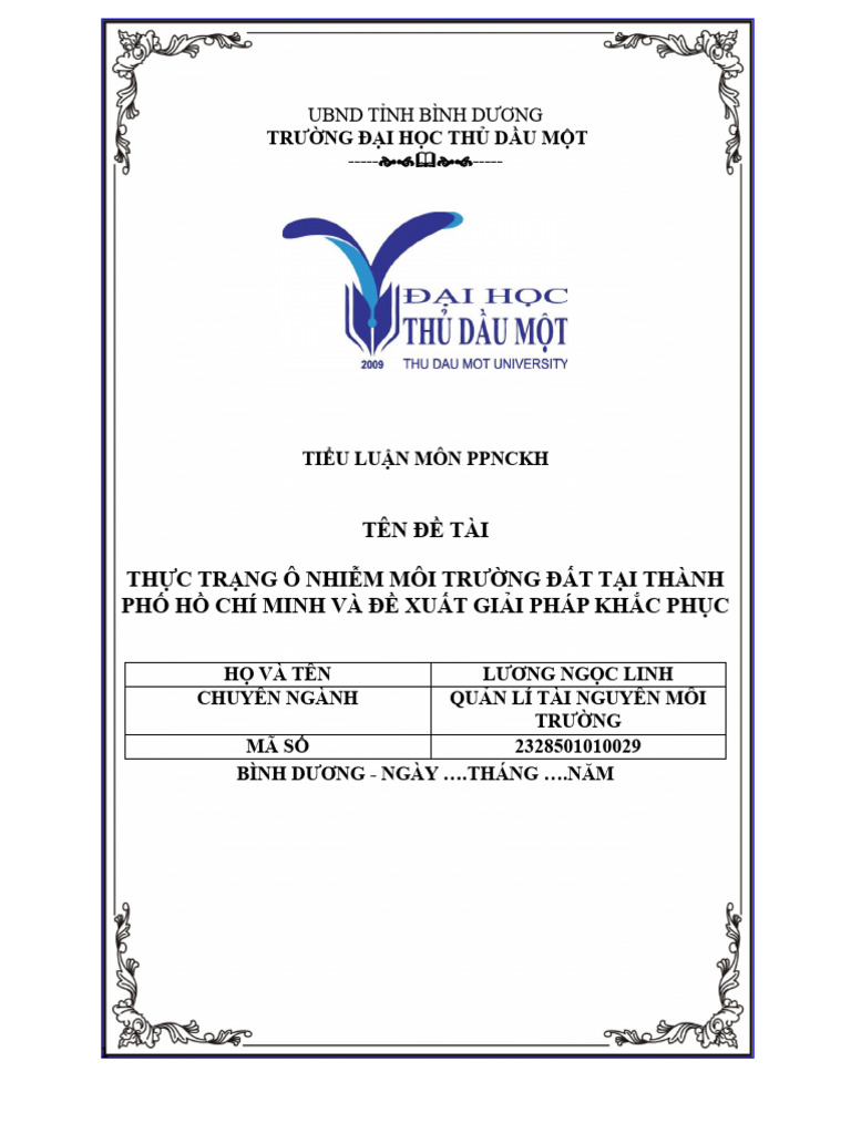 Tiểu Luận Kết Thúc Môn Nckh | PDF