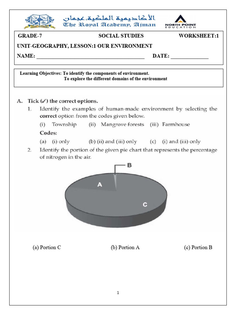 Grade 7 Geography Worksheet | PDF