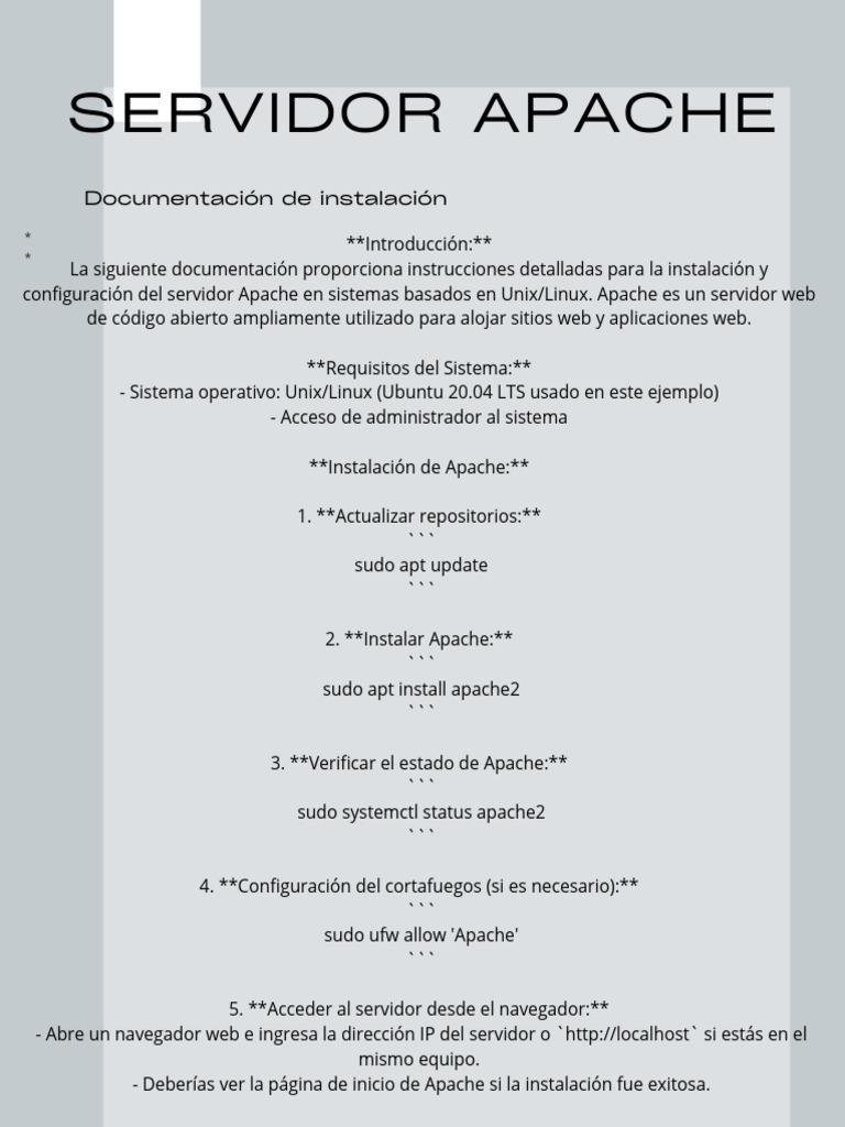 Instalación APACHE | PDF | Servidor HTTP Apache | Servidor web