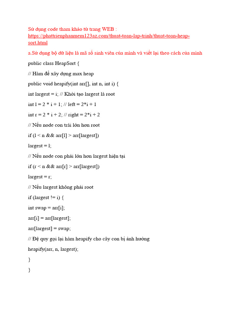 Buoi 5 - Chuong 02 Sap Xep HEAP BT | PDF