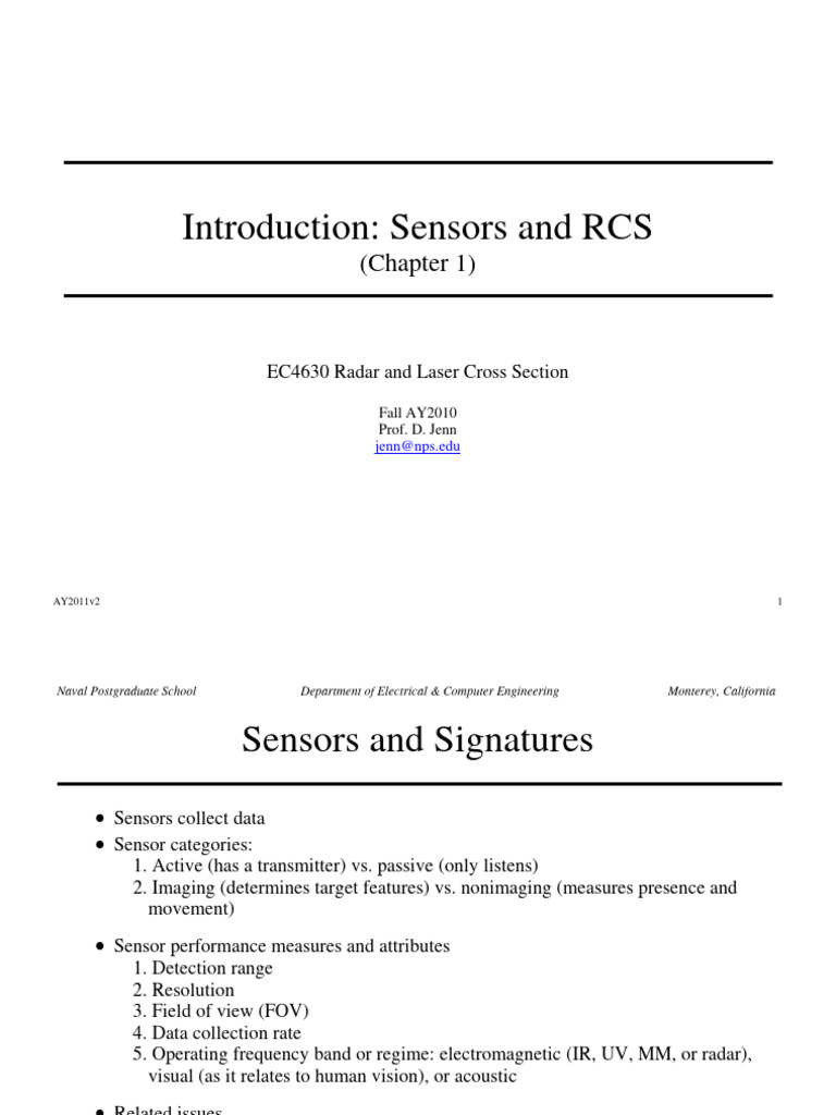 Rcs Introduction V 2 | PDF | Radar | Signal To Noise Ratio