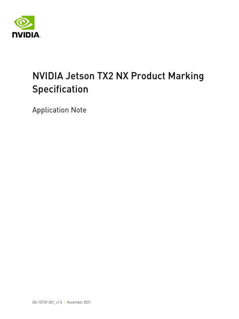 Jetson TX2 NX Product Marking Specification DA-10739-001 v1.0 | PDF | Trademark | License