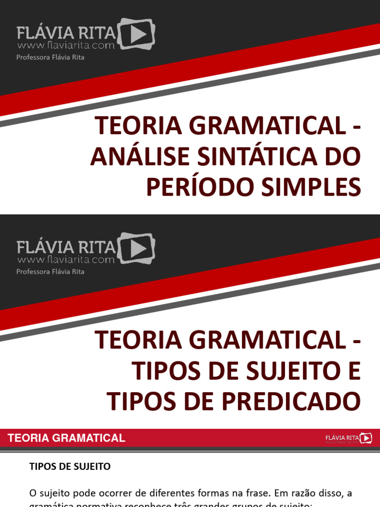 Análise Sintática: Sujeito e Predicado | PDF | Assunto (gramática) | Predicado (gramática)
