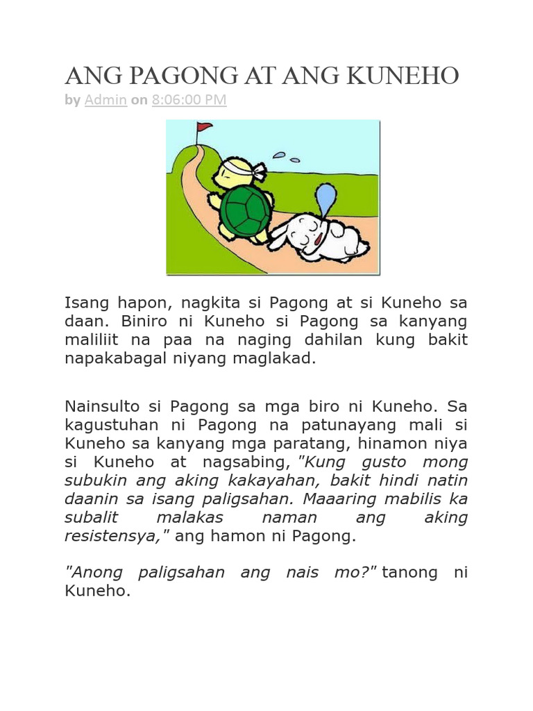 Si Pagong at Ang Kuneho | PDF