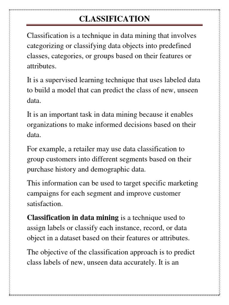 Fundamentals of Data Science Unit 4 | PDF | Statistical Classification ...