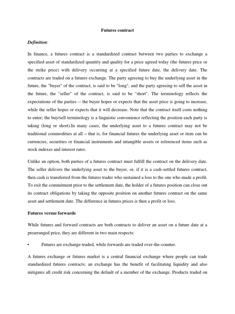 Understanding Futures and Forward Contracts | PDF | Futures Contract ...