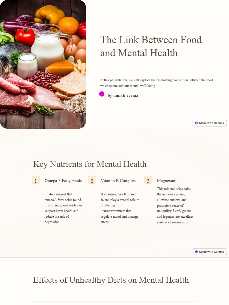 The Link Between Food and Mental Health | PDF | Eating | Foods
