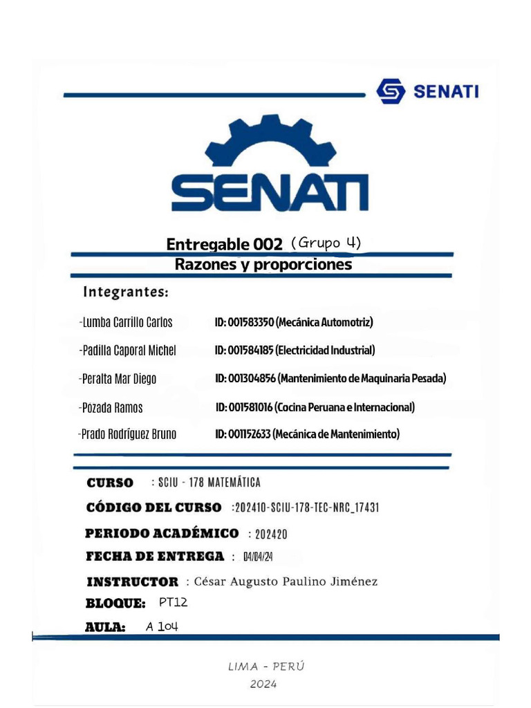 Entregable 002 | PDF | Proporción | División (Matemáticas)