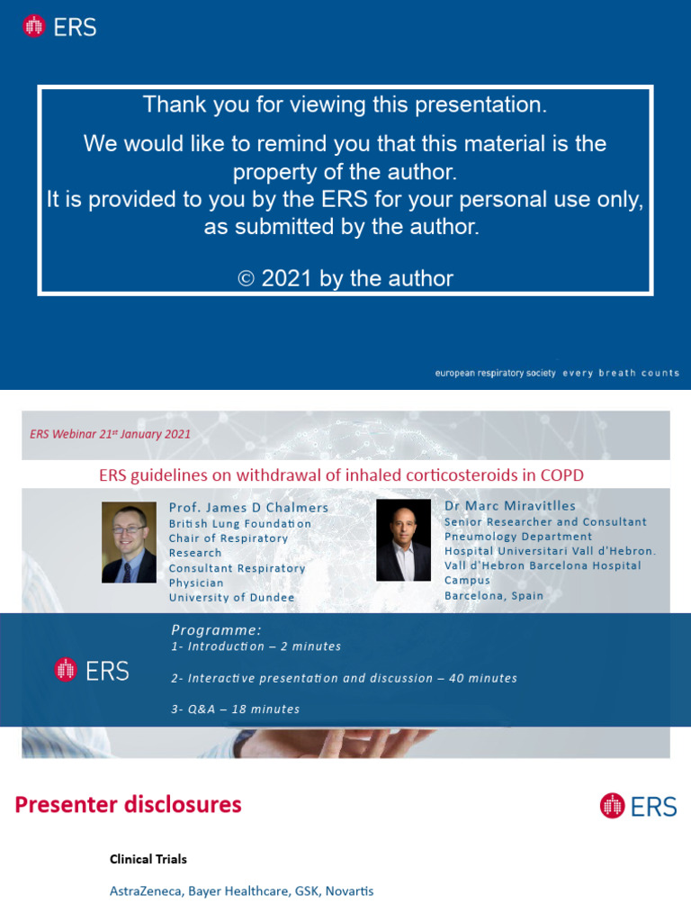 ERS Guideline On Withdrawal of Inhaled Corticoster | PDF | Chronic ...