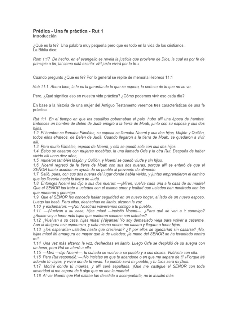 Prédica | PDF | Rut (figura bíblica) | Libro de rut