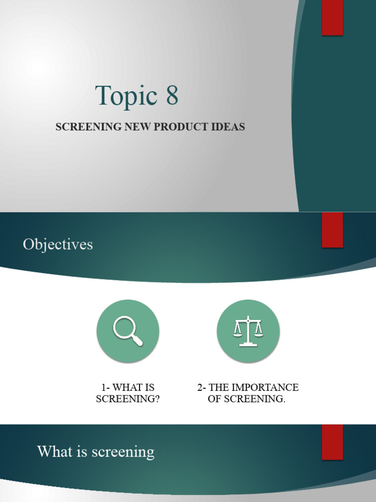 8- Topic 8 Screening New Product | PDF | Risk | New Product Development