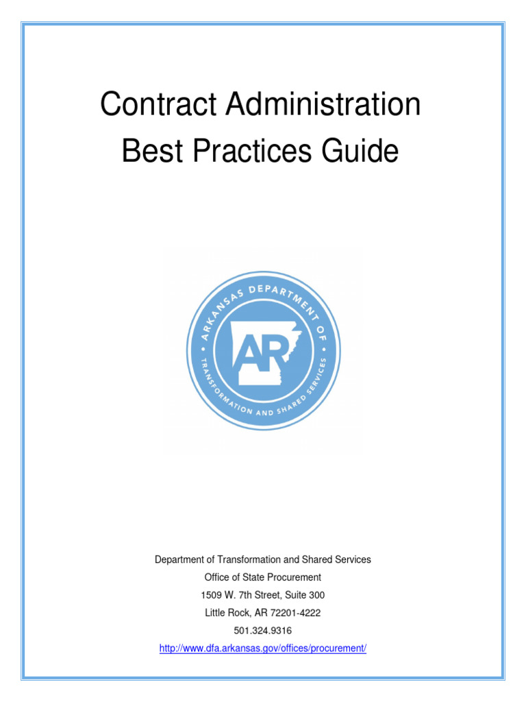 Contract Administration Best Practices Guide | PDF | Procurement | Risk
